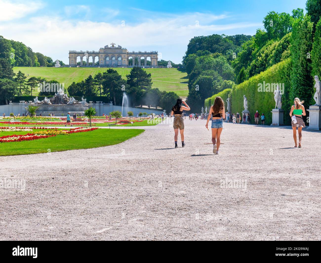 Vienna, Austria - June 2022: Beautiful view from the palace park with ...