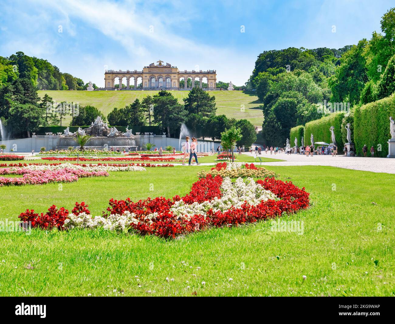 Vienna, Austria - June 2022: Beautiful view from the palace park with ...