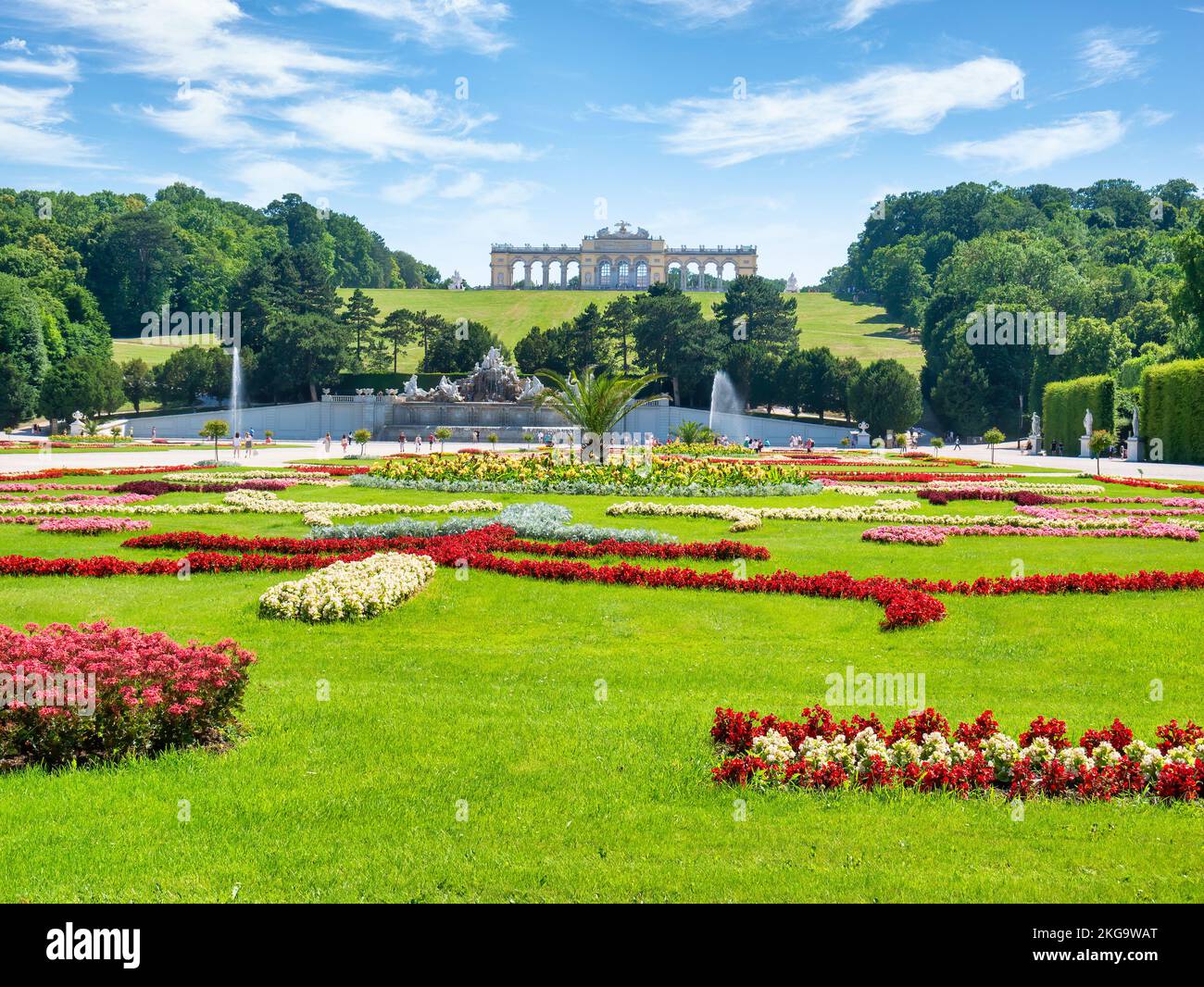 Vienna, Austria - June 2022: Beautiful view from the palace park with ...
