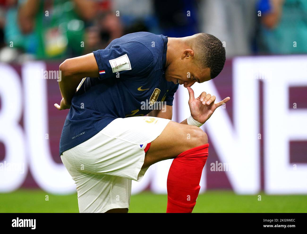France's Kylian Mbappe celebrates scoring their side's third goal of ...