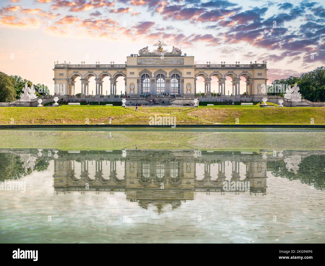 Vienna, Austria - June 2022: Beautiful view from the palace park with ...