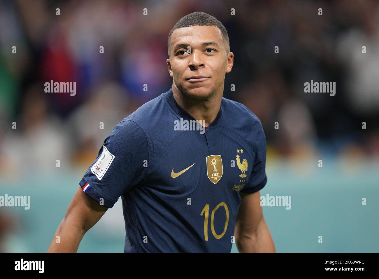 Kylian Mbappe of France celebrates his goal during the Qatar 2022 World ...