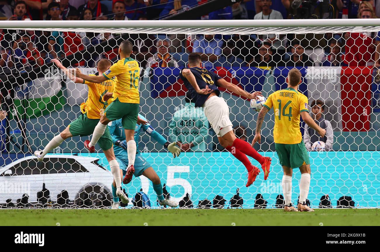 Al Wukair, Qatar, 22nd November 2022. Olivier Giroud of France scores ...