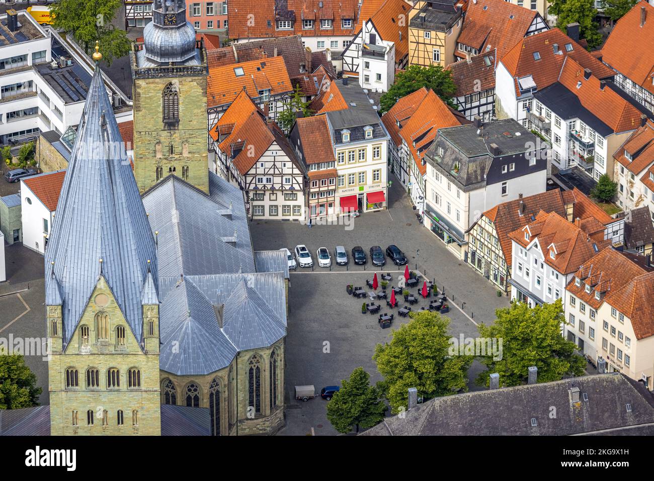 Aerial view, aerial photo, old town with St. Petri Alde Kerke and St ...