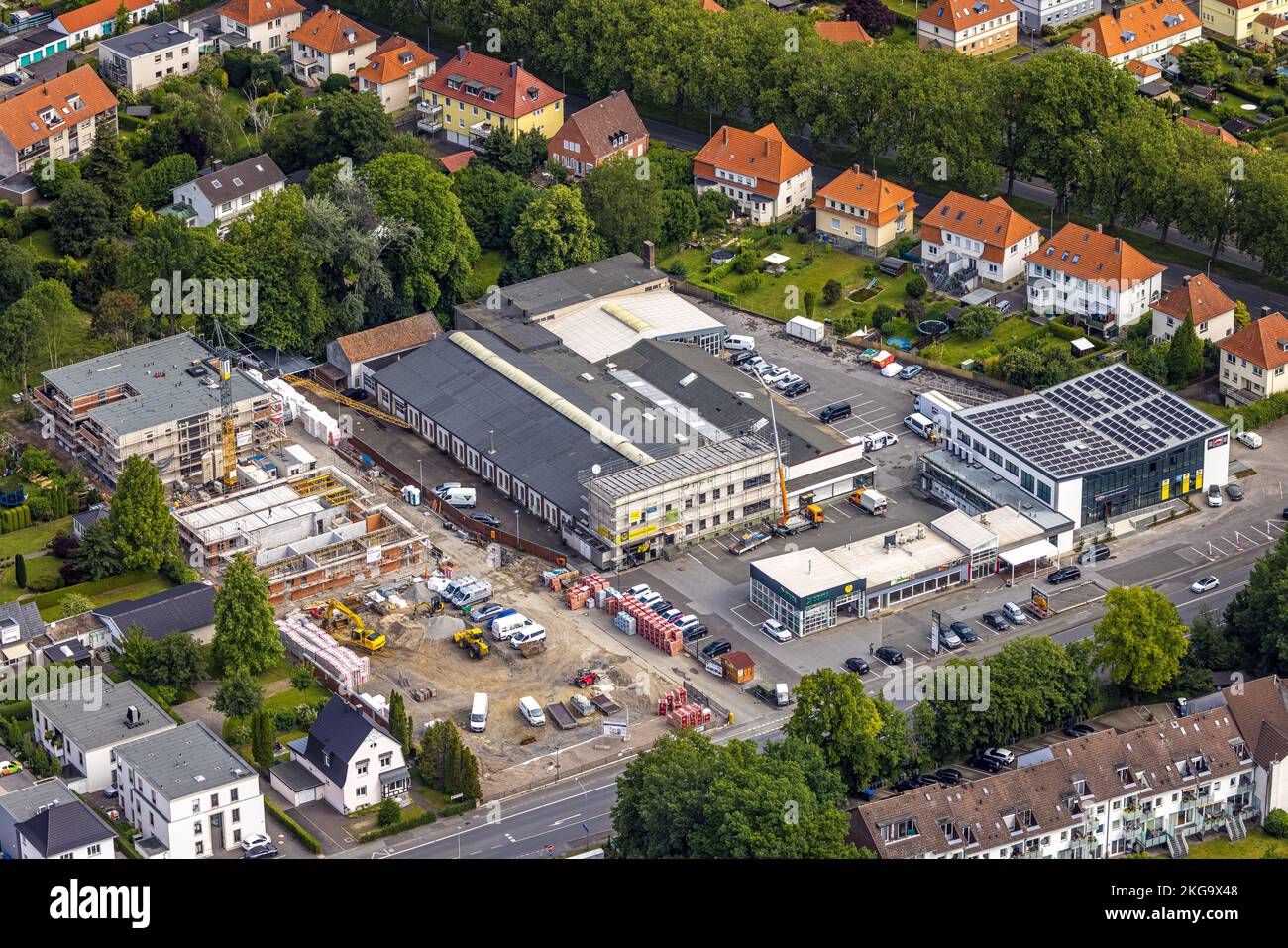 Aerial view, aerial photo, construction site at Westenhellweg ...