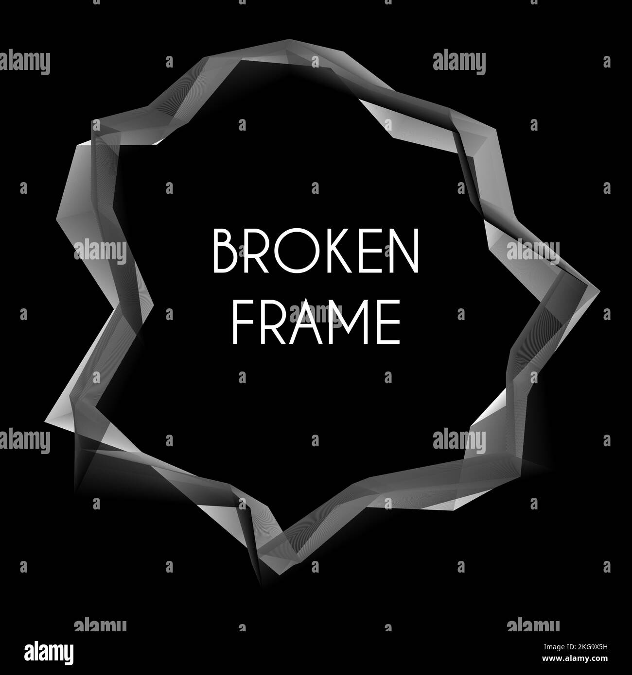 Abstract broken frame by thin grey lines on a black background ... Abstract broken frame by thin grey lines on a black background ...