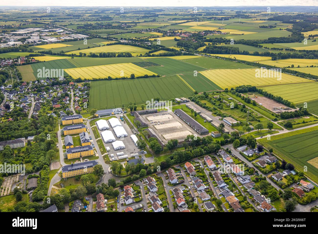Aerial view, former Kanaal van Wessem barracks, housing complex and ...