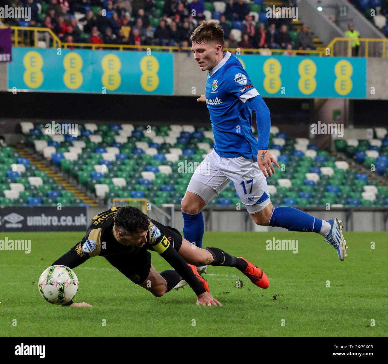 Windsor Park, Belfast, Northern Ireland, UK. 22 Nov 2022. Danske Bank ...