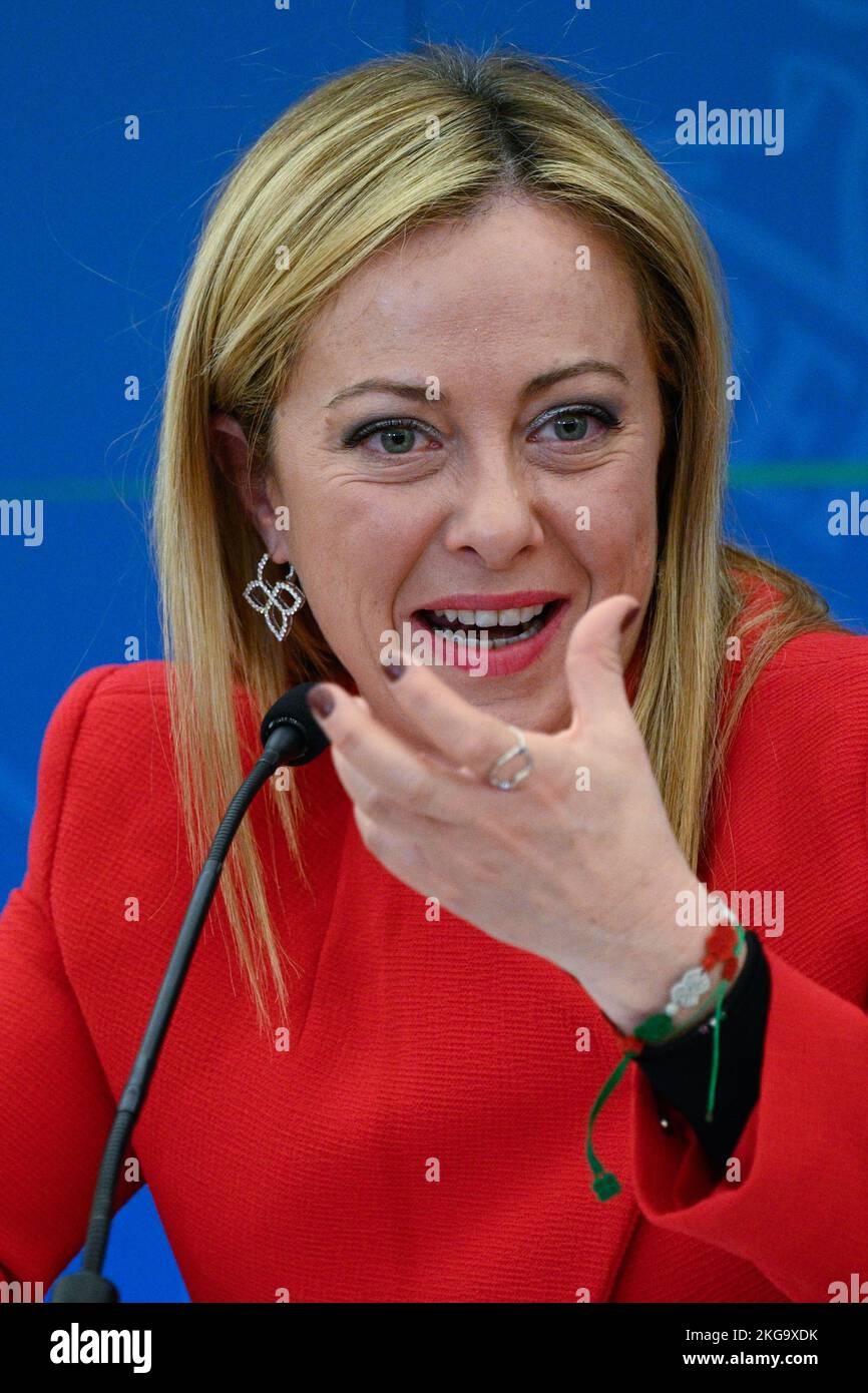 Roma, Italy. 22nd Nov, 2022. Giorgia Meloni during the session press ...