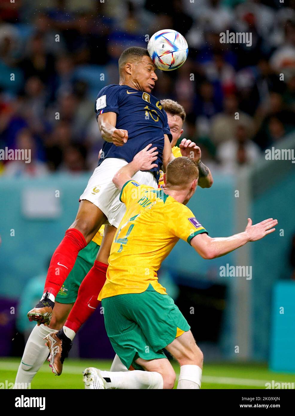 France's Kylian Mbappe scores their side's third goal of the game ...