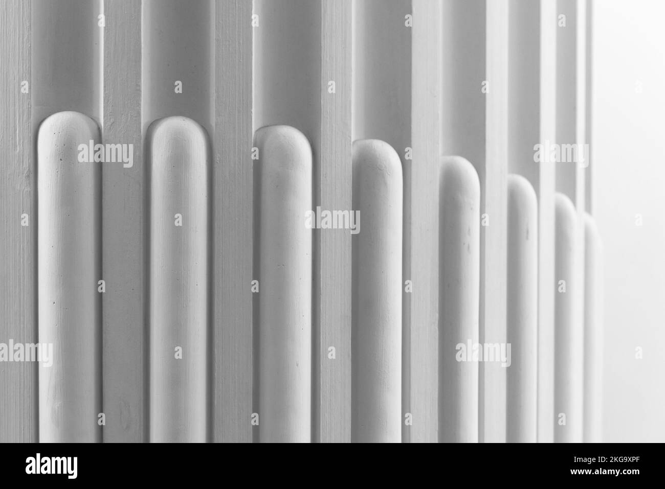 White minimal architectural background photo. Round pillar decoration ...