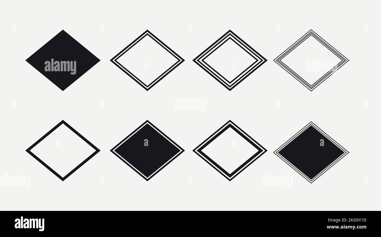 Basic Shapes Rhombus Monogram frame Basic Shapes Stock Vector Image ...