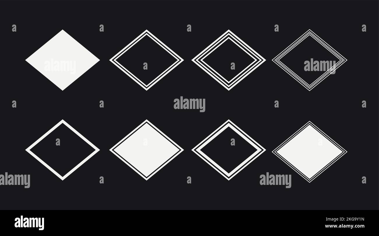 Basic Shapes Rhombus Monogram frame Basic Shapes Stock Vector Image ...