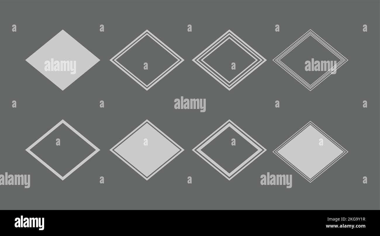 Basic Shapes Rhombus Monogram frame Basic Shapes Stock Vector Image ...