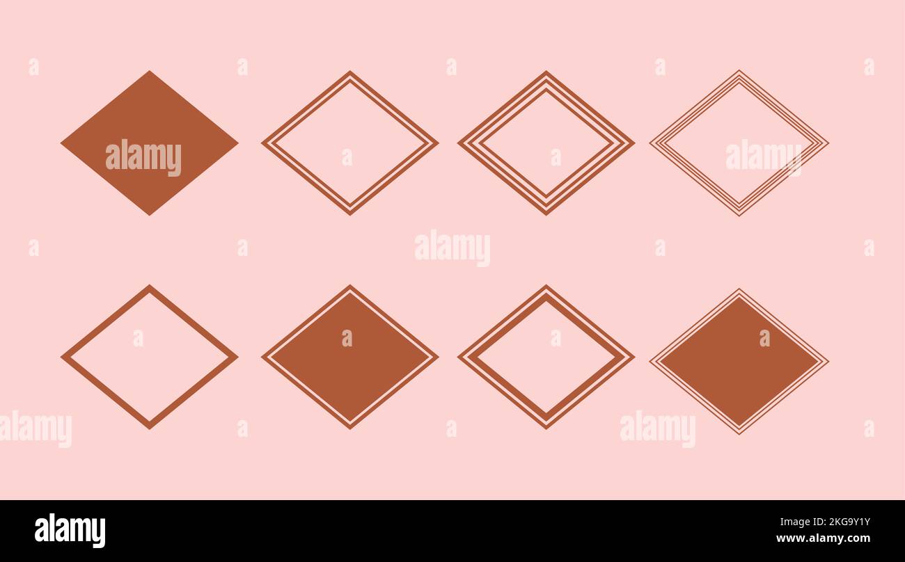 Basic Shapes Rhombus Monogram frame Basic Shapes Stock Vector Image ...