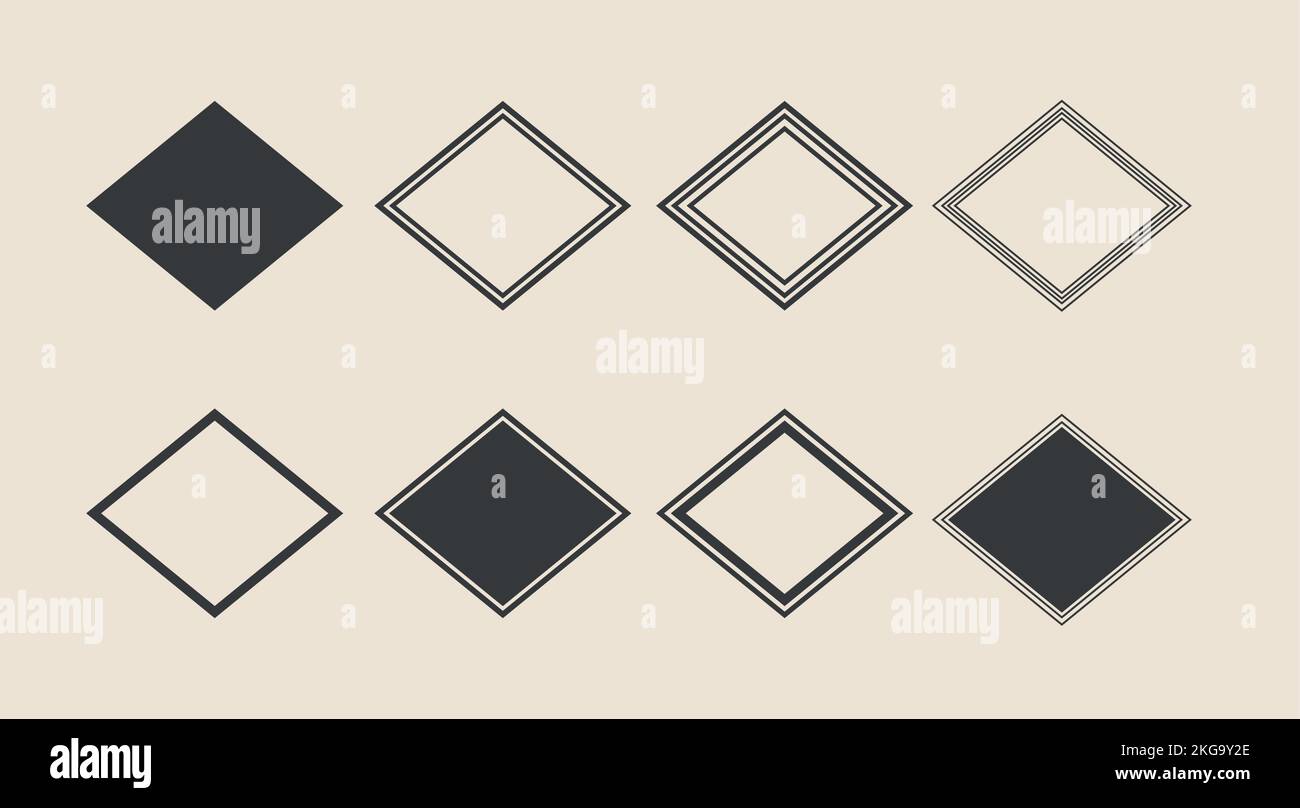 Basic Shapes Rhombus Monogram frame Basic Shapes Stock Vector Image ...