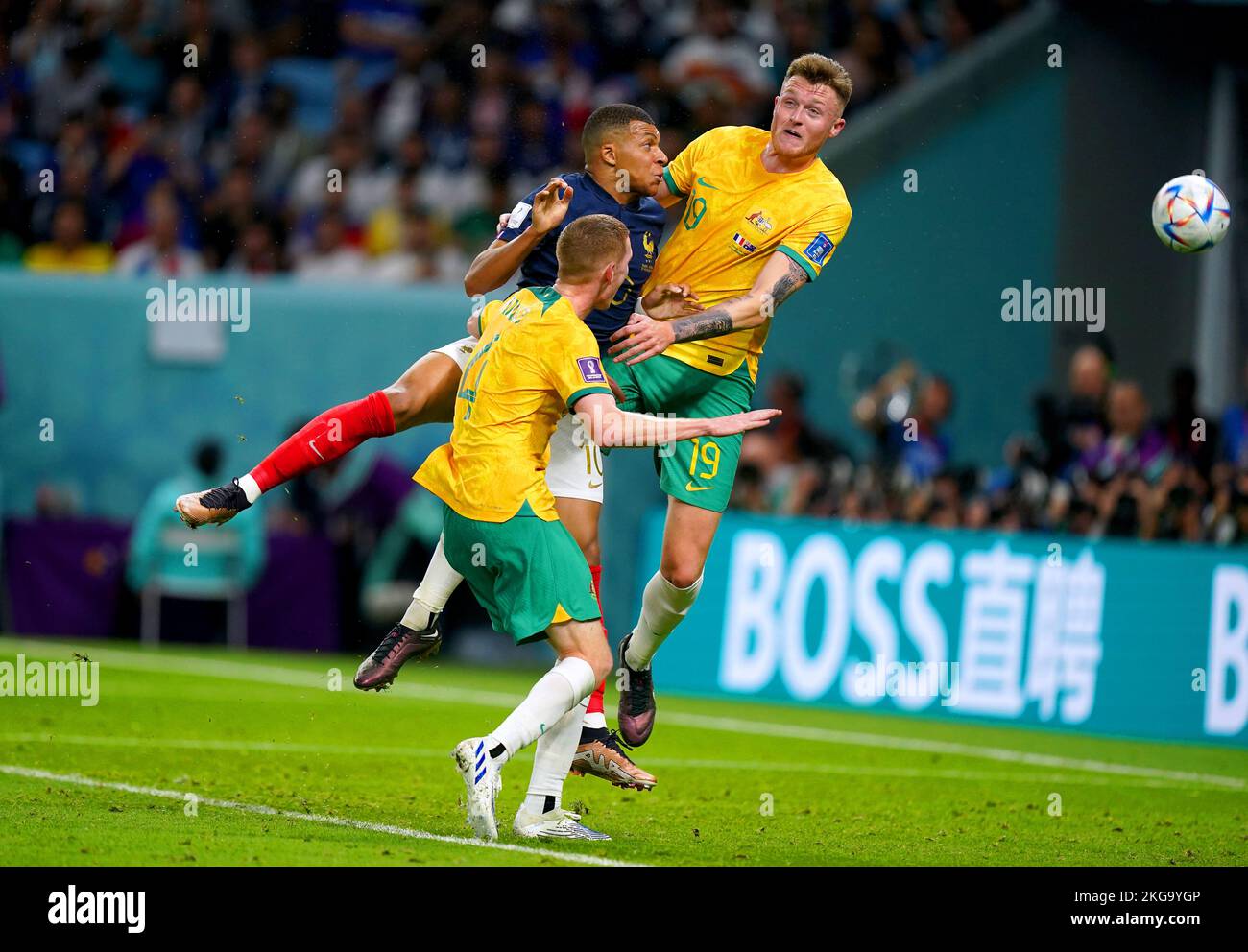 France's Kylian Mbappe scores their side's third goal of the game ...