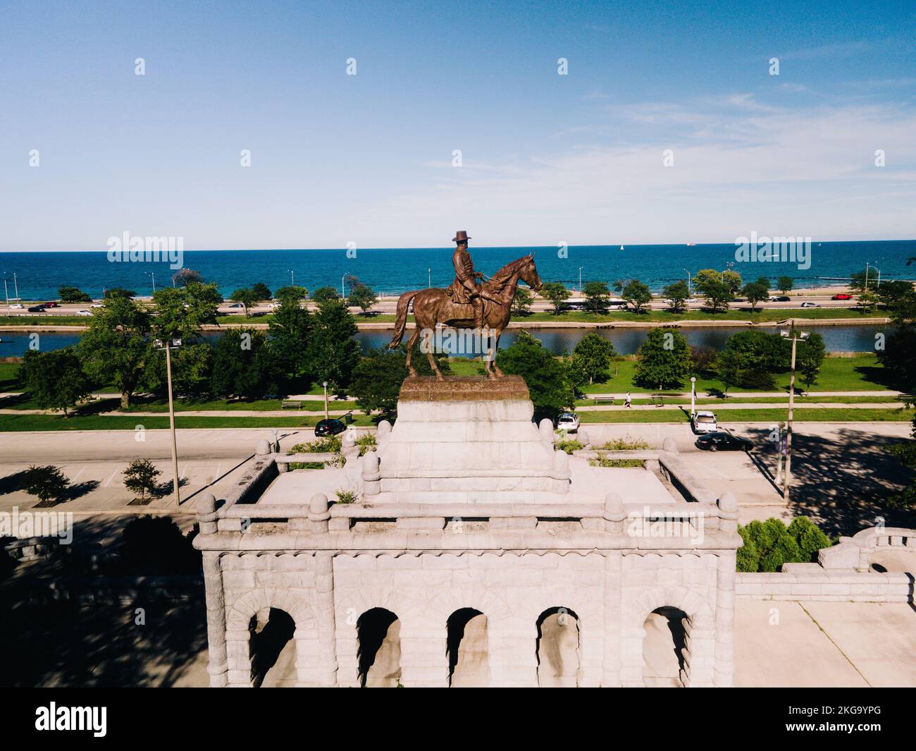 The Equestrian statue of Ulysses S. Grant monument in Lincolns park ...
