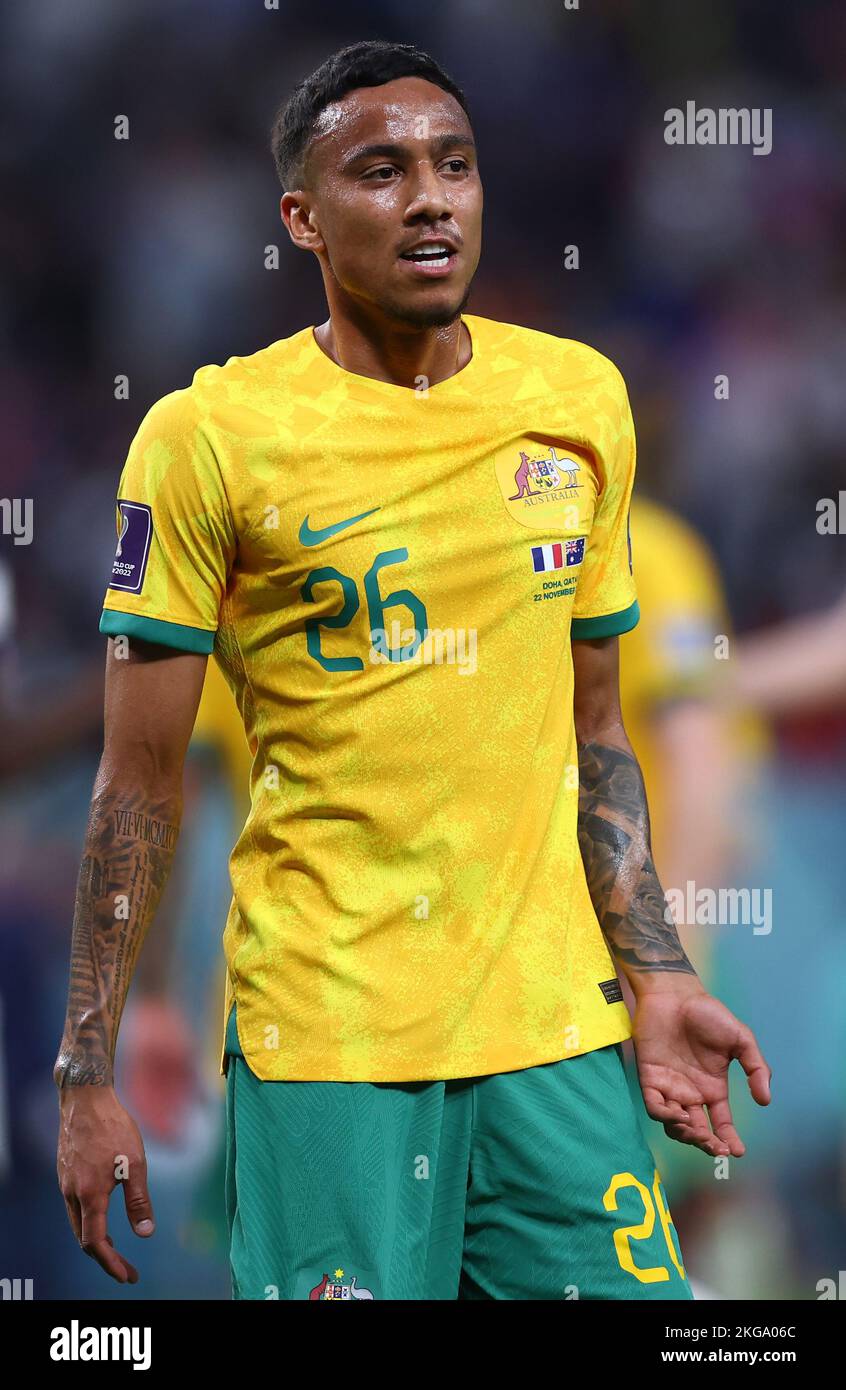 Al Wukair, Qatar, 22nd November 2022. Keanu Baccus of Australia ...