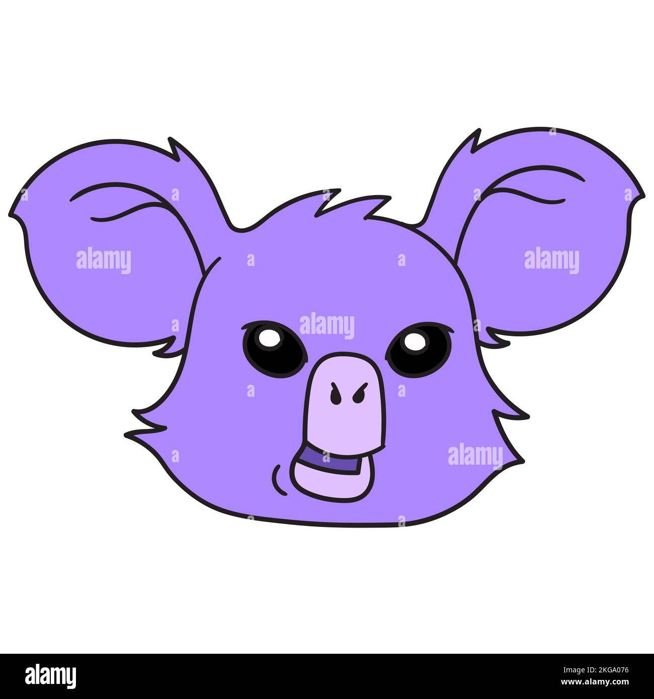 A vector illustration of a purple cartoon character isolated on white ...