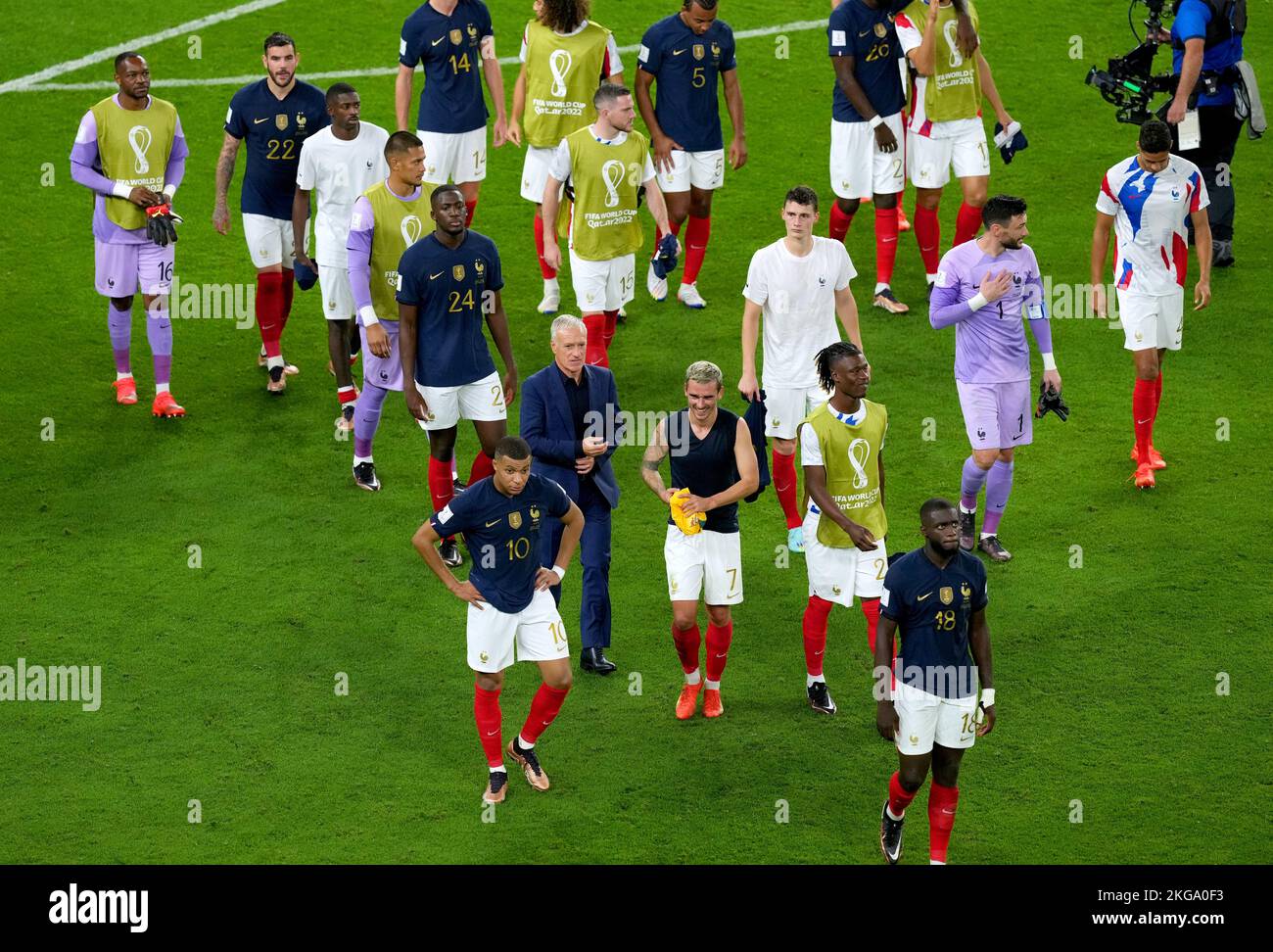 France manager Didier Deschamps and his team at the end of the FIFA ...