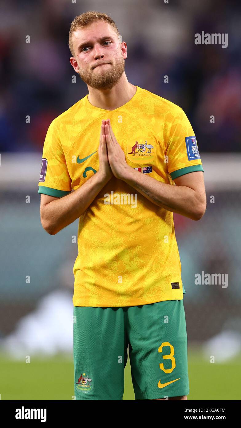 Al Wukair, Qatar, 22nd November 2022. Nathaniel Atkinson of Australia ...