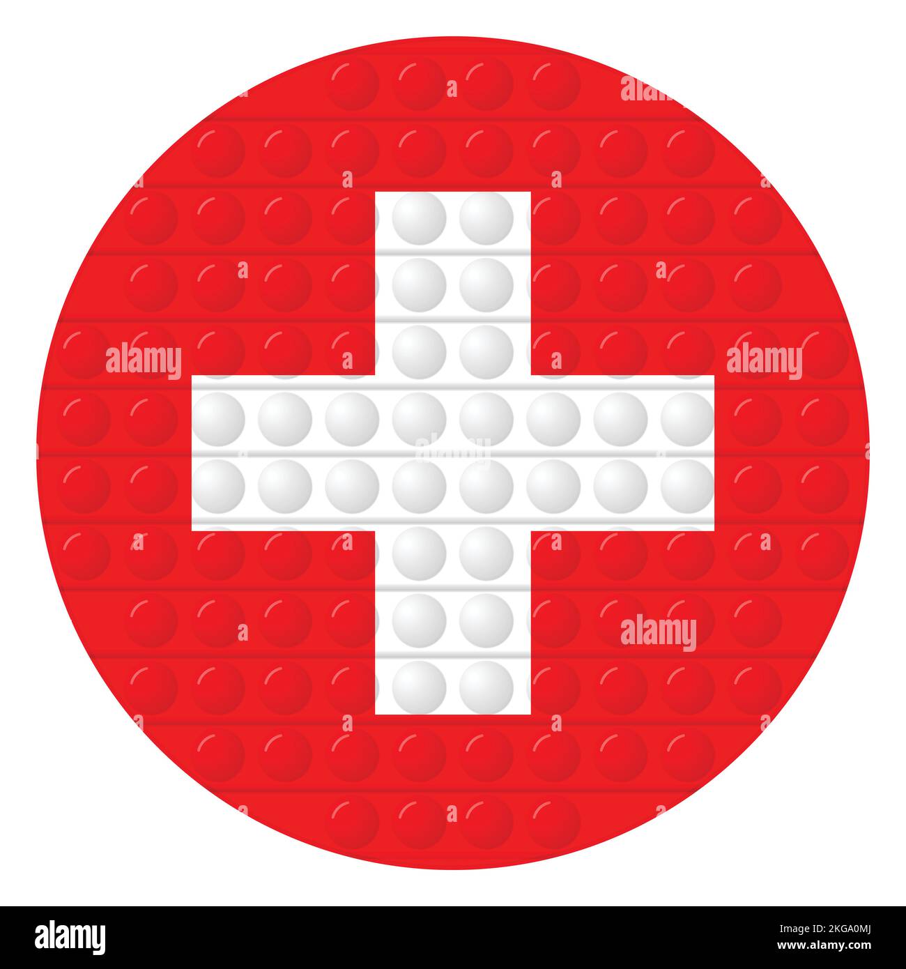 Glass light ball with flag of Switzerland. Round sphere, template icon ...