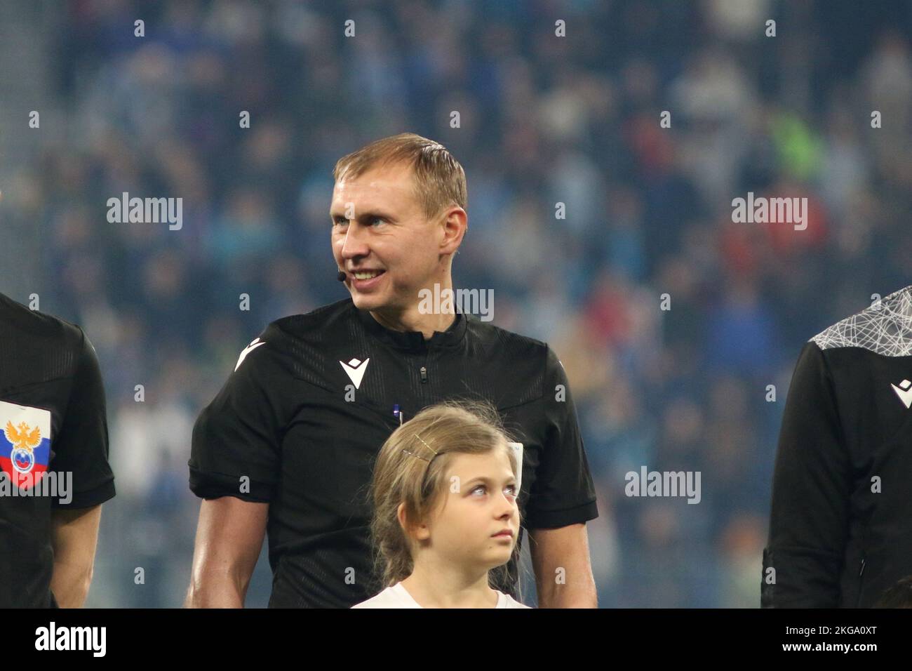 Chief Referee Sergey Ivanov seen during the Friendly football match ...