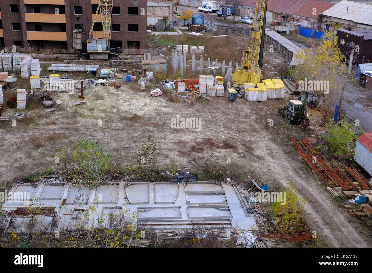 construction work building site view from above Stock Photo - Alamy