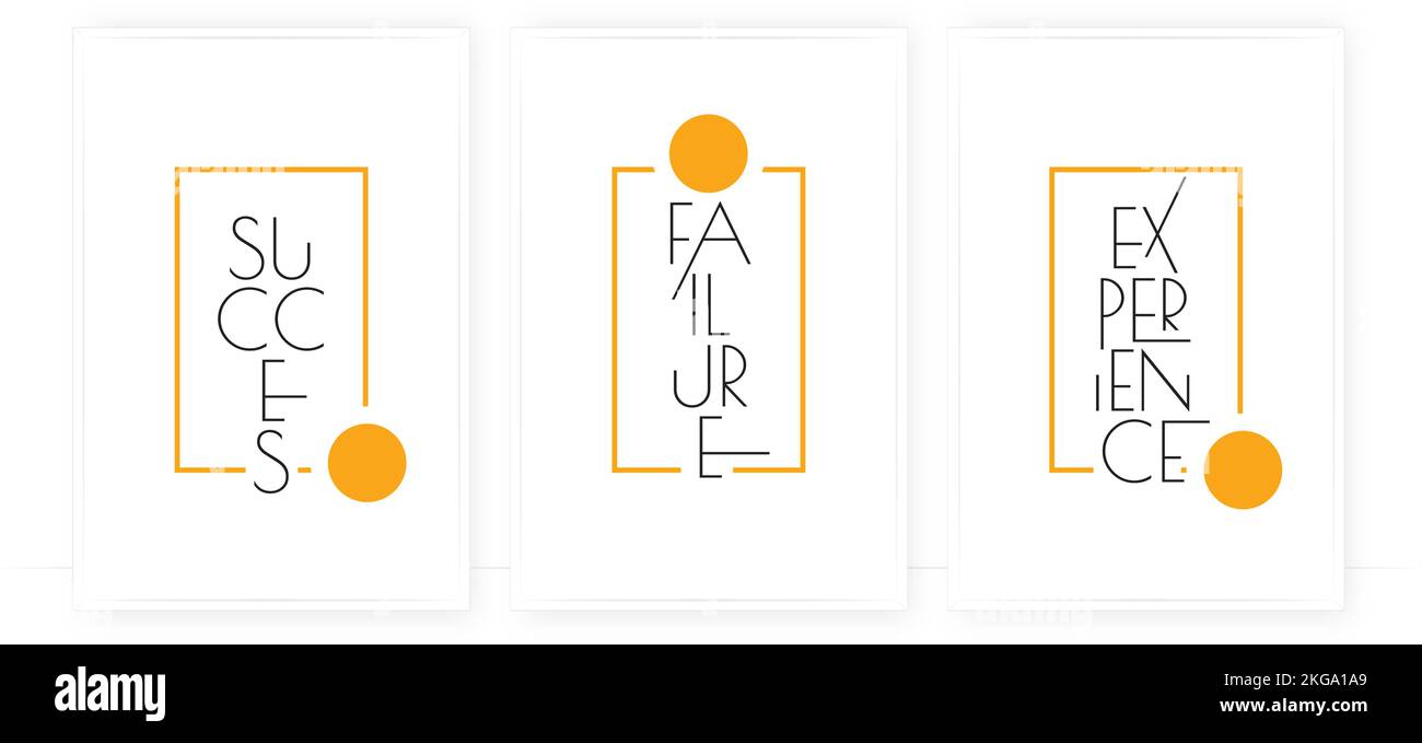 Success Failure Experience, vector. Scandinavian minimalist art design ...