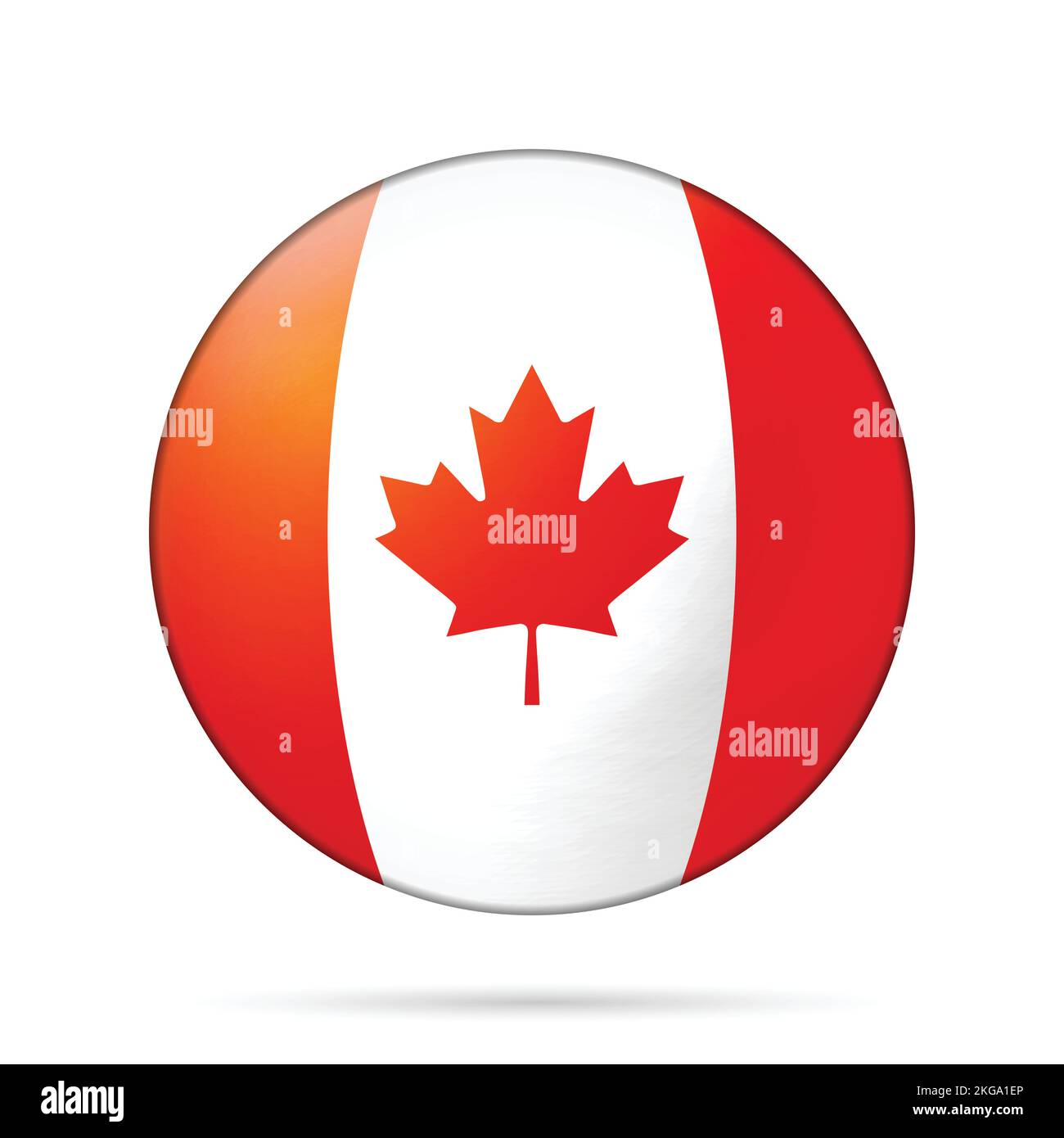 Glass light ball with flag of Canada. Round sphere, template icon ...
