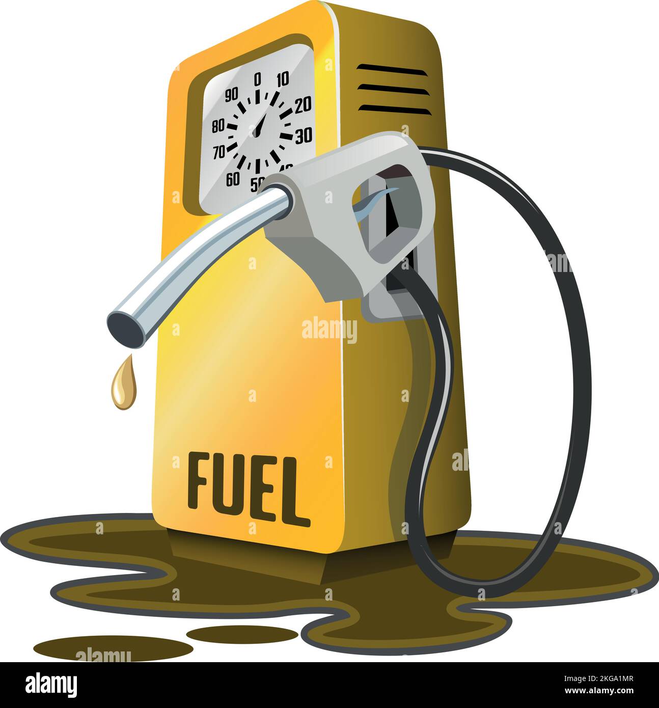 vector retro gas pump yellow isolated Stock Vector Image & Art - Alamy