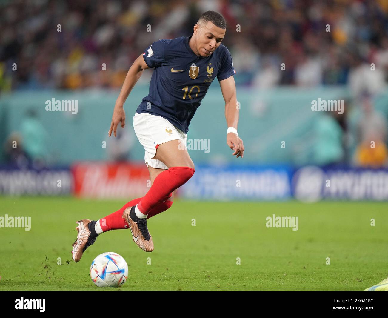 Kylian Mbappe of France during the Qatar 2022 World Cup match, Group D ...