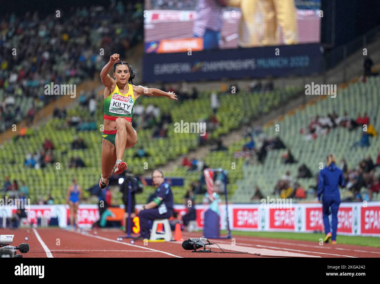 Dovilė Kilty participating in the long jump of the European Athletics ...