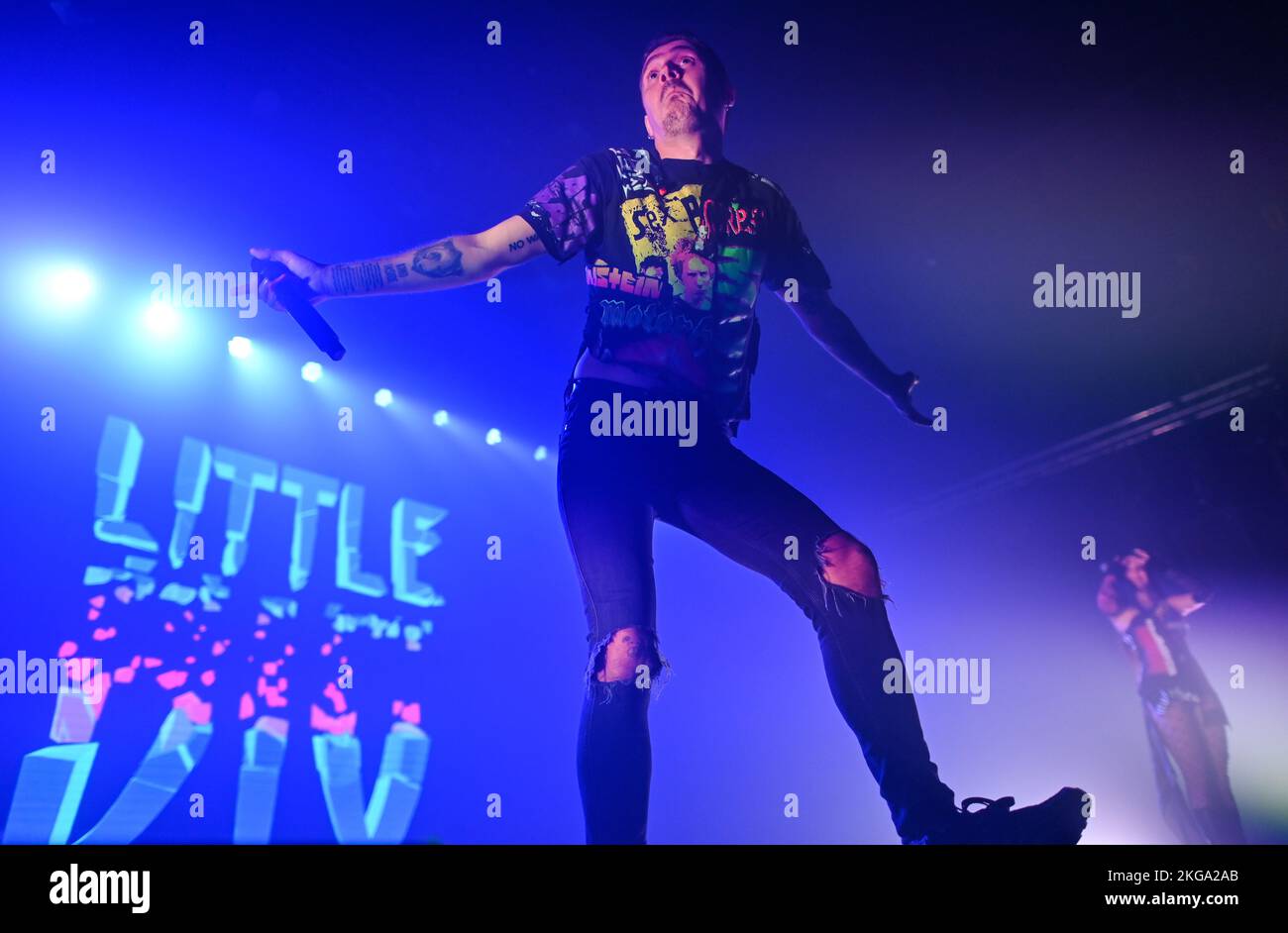 Sonya Tayurskaya and Ilya Prusikin of Little Big, a Russian rave band ...