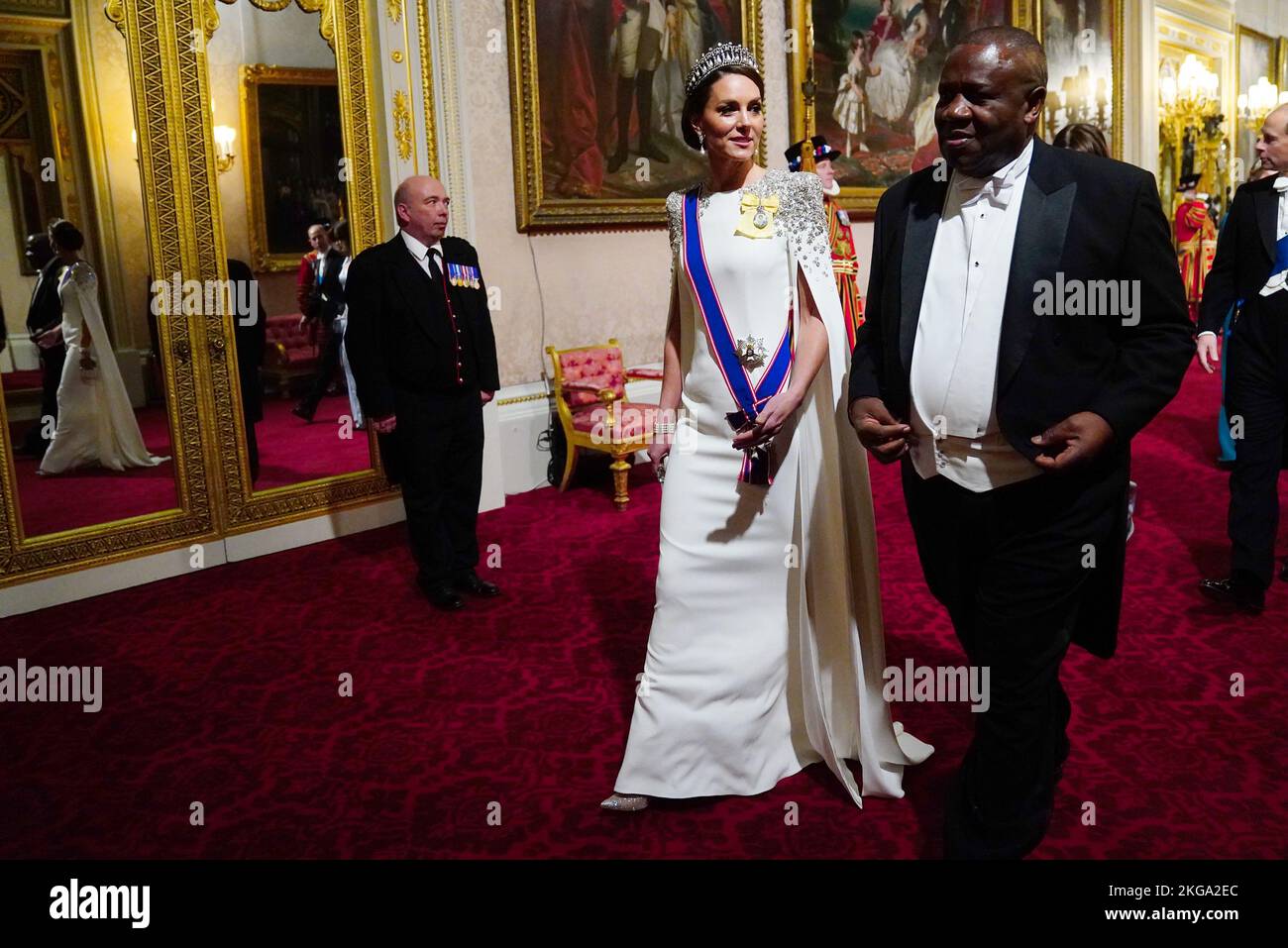 The Princess of Wales with guests during the State Banquet at ...