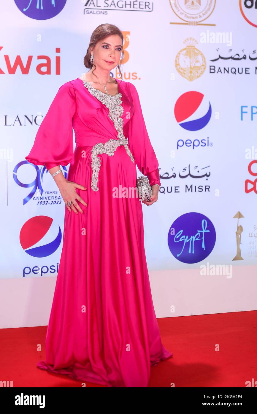 Cairo, Egypt. 22nd Nov, 2022. Egyptian actor Manal Salama attends the ...