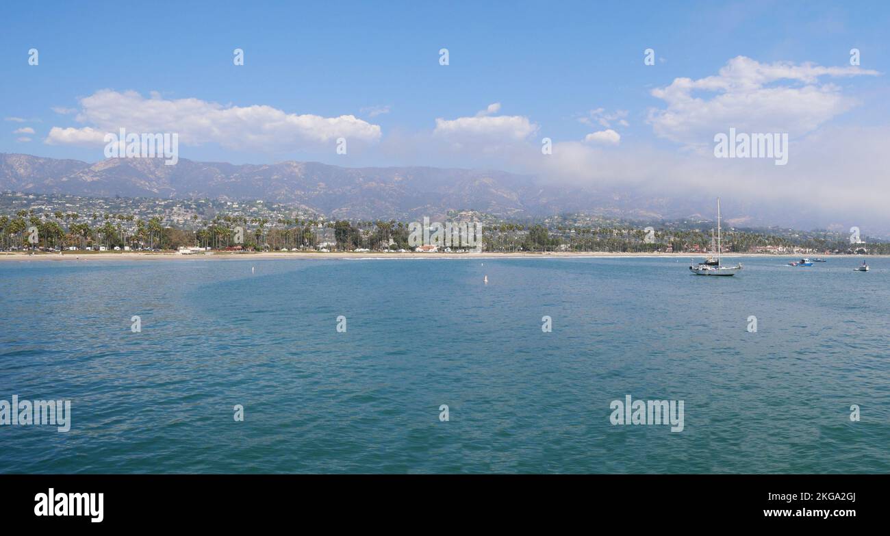 Panorama of the coast of Santa Barbara in California, USA Stock Photo ...