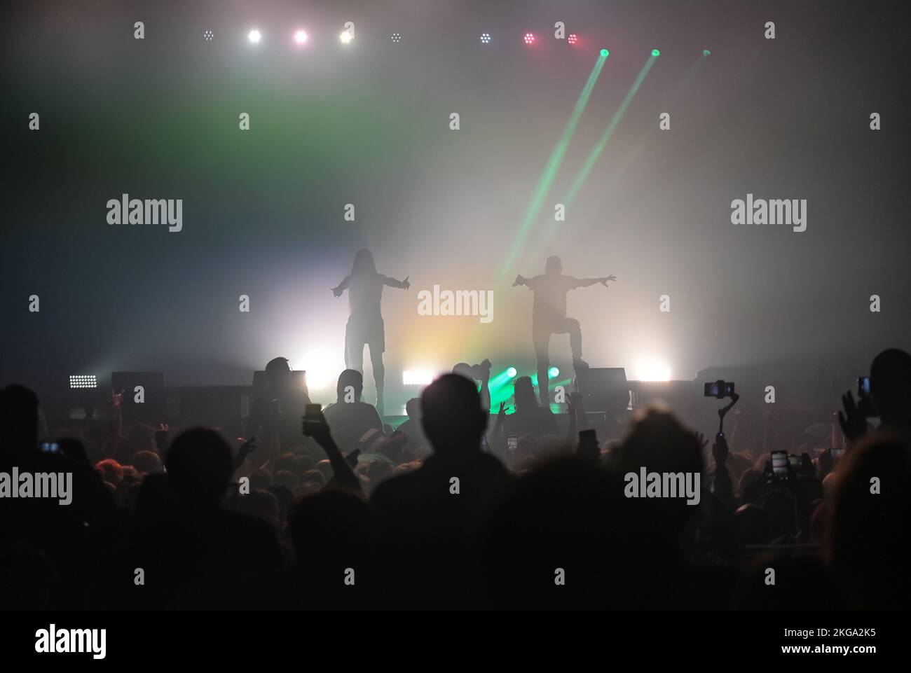 Sonya Tayurskaya and Ilya Prusikin of Little Big, a Russian rave band ...