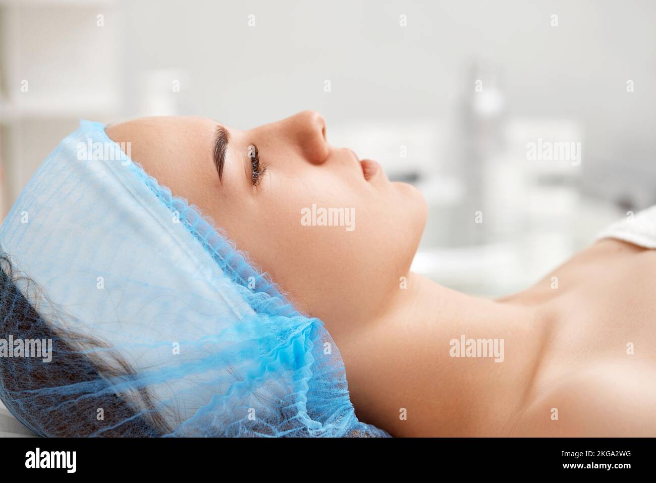woman at spa salon. female face with healthy skin Stock Photo - Alamy
