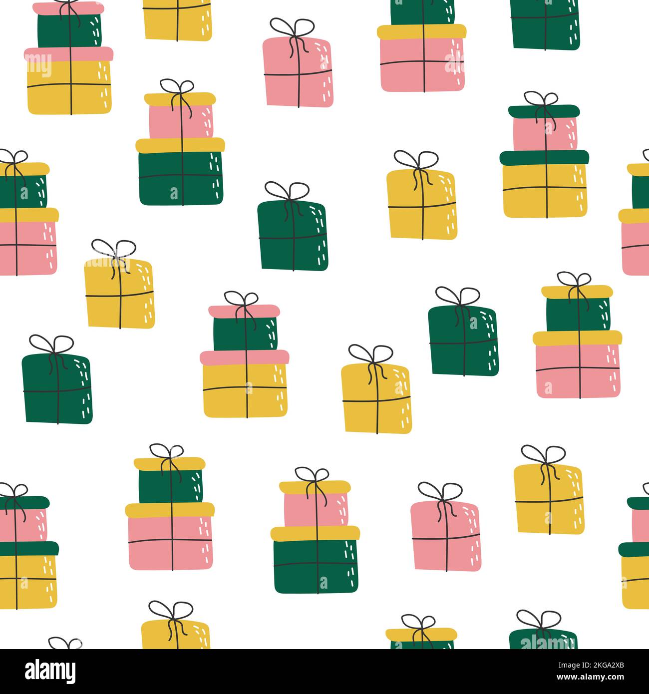 Christmas gift boxes seamless pattern. Creative Scandinavian background for clothing, packaging ...