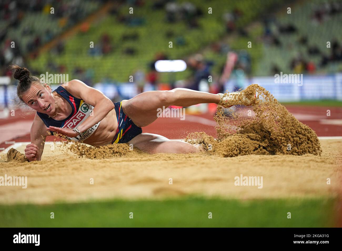 Elena Andreea Talosparticipating in the long jump of the European ...