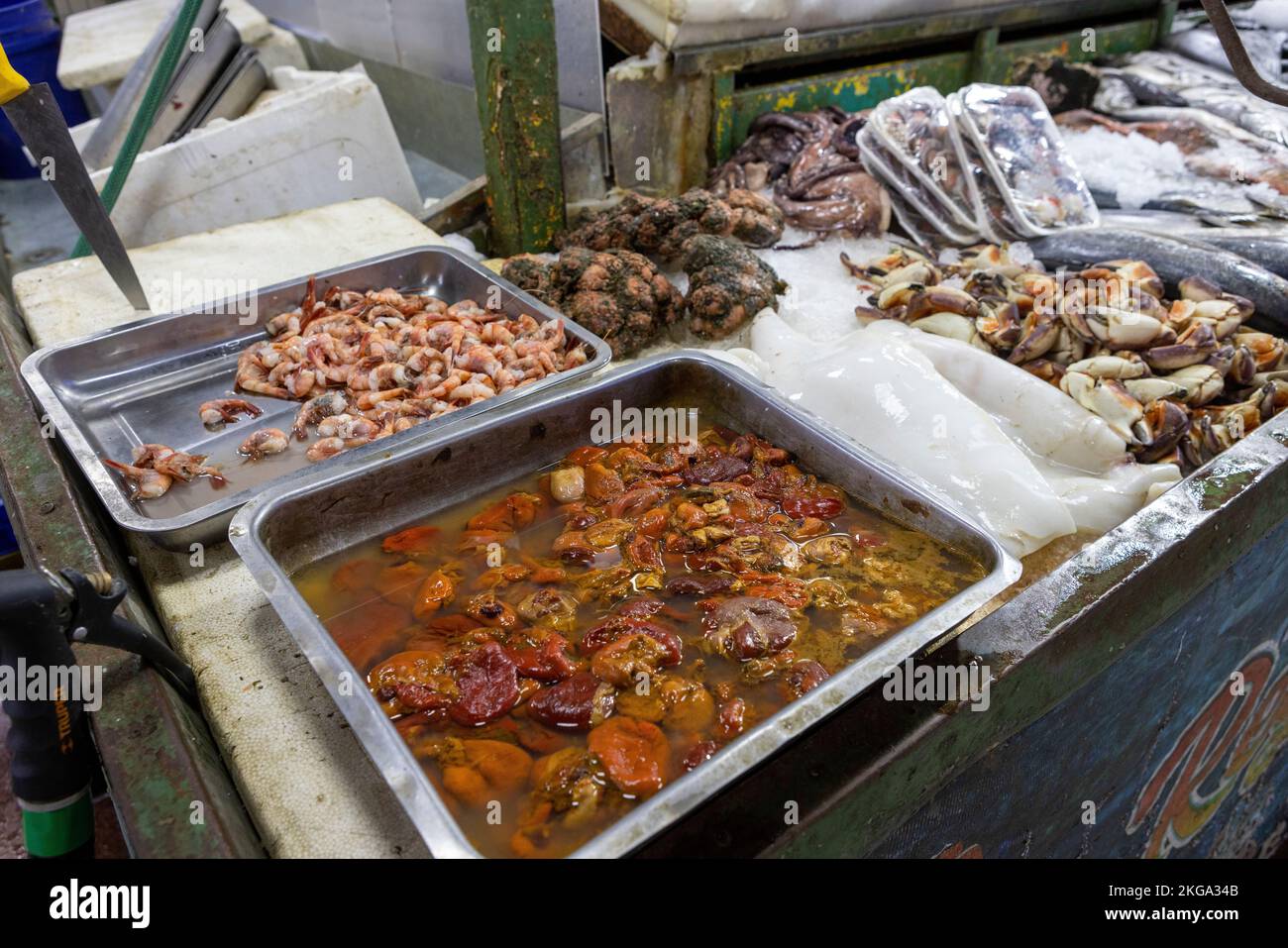 Seafood at the Central Market (Mercado Central) in Santiago de Chile ...