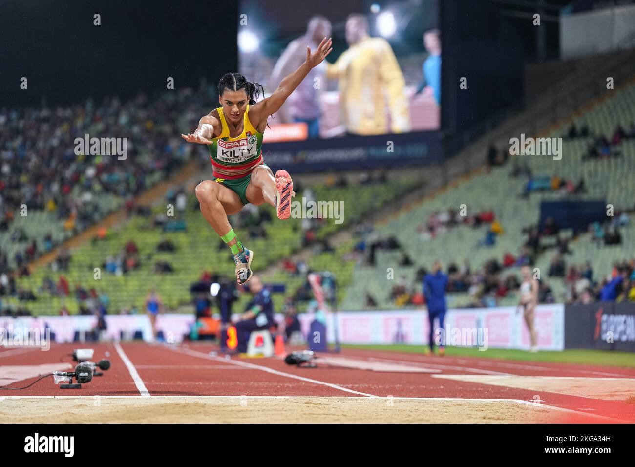 Dovilė Kilty participating in the long jump of the European Athletics ...