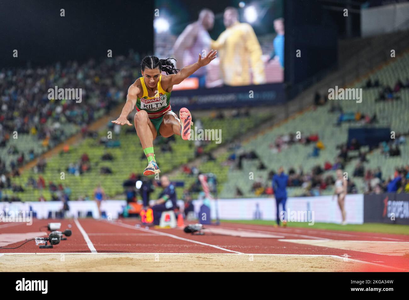 Dovilė Kilty participating in the long jump of the European Athletics ...
