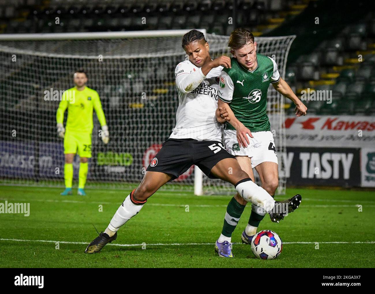 Plymouth, UK. 22nd Nov, 2022. Charlton Athletic midfielder Henry Rylah ...