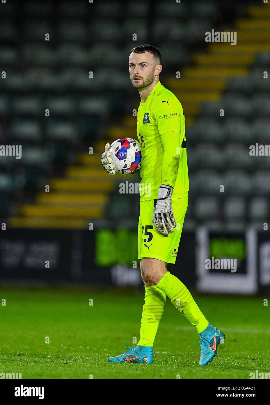 Plymouth, UK. 22nd Nov, 2022. Plymouth Argyle goalkeeper Callum Burton ...