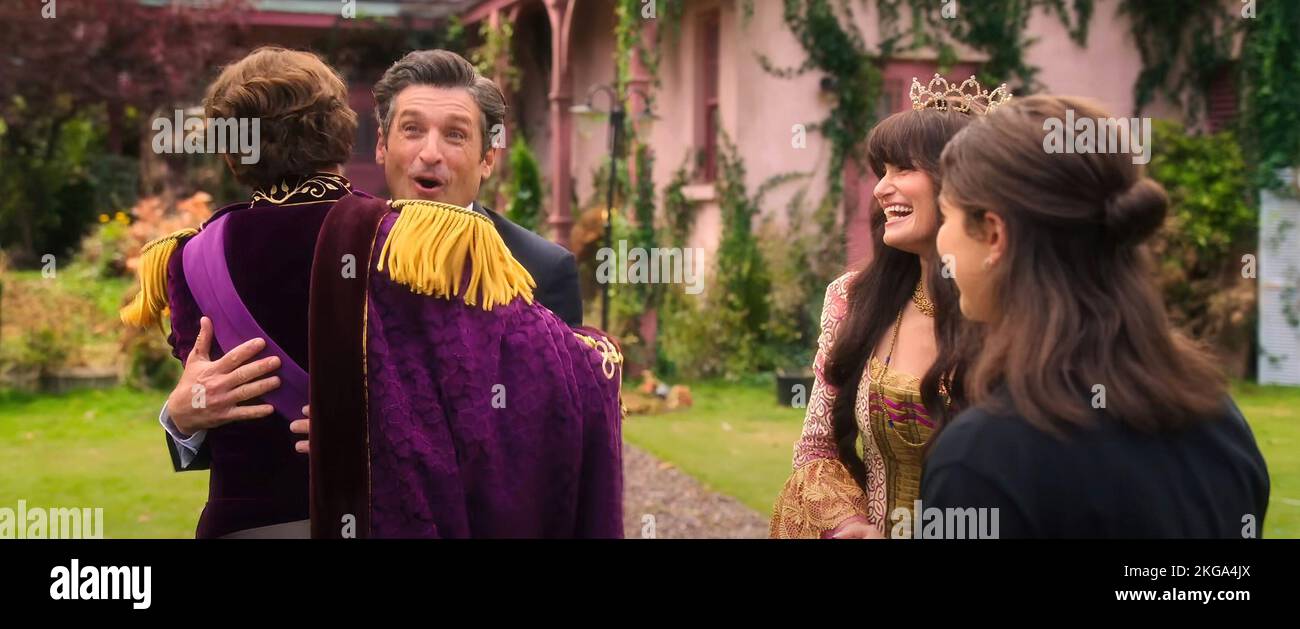 DISENCHANTED, from left: James Marsden (back to camera), Patrick ...