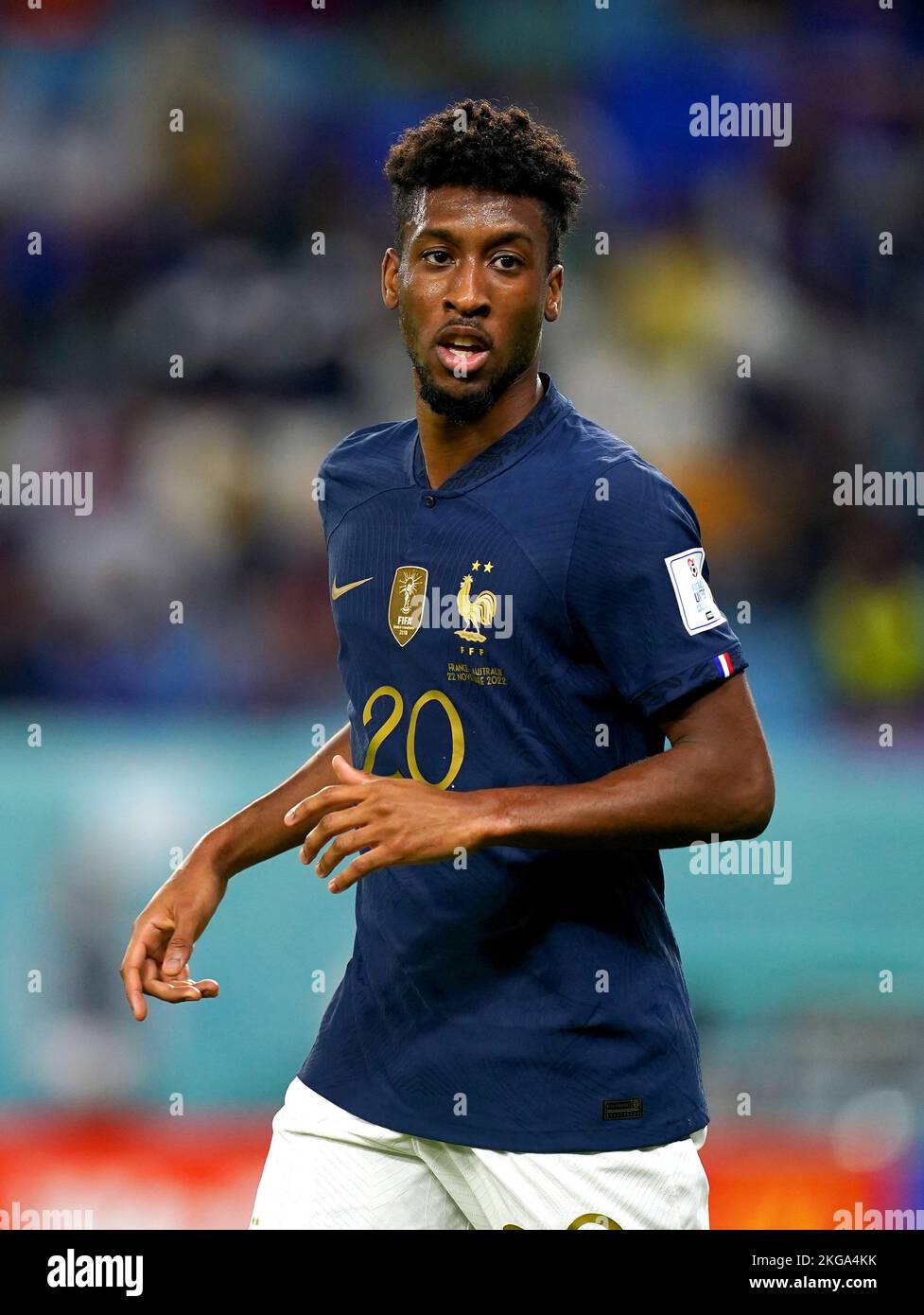 France's Kingsley Coman during the FIFA World Cup Group D match at Al ...