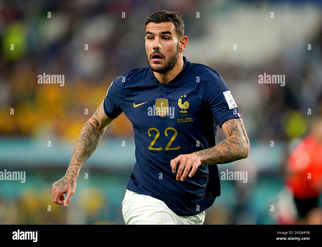 France's Theo Hernandez during the FIFA World Cup Group D match at Al ...
